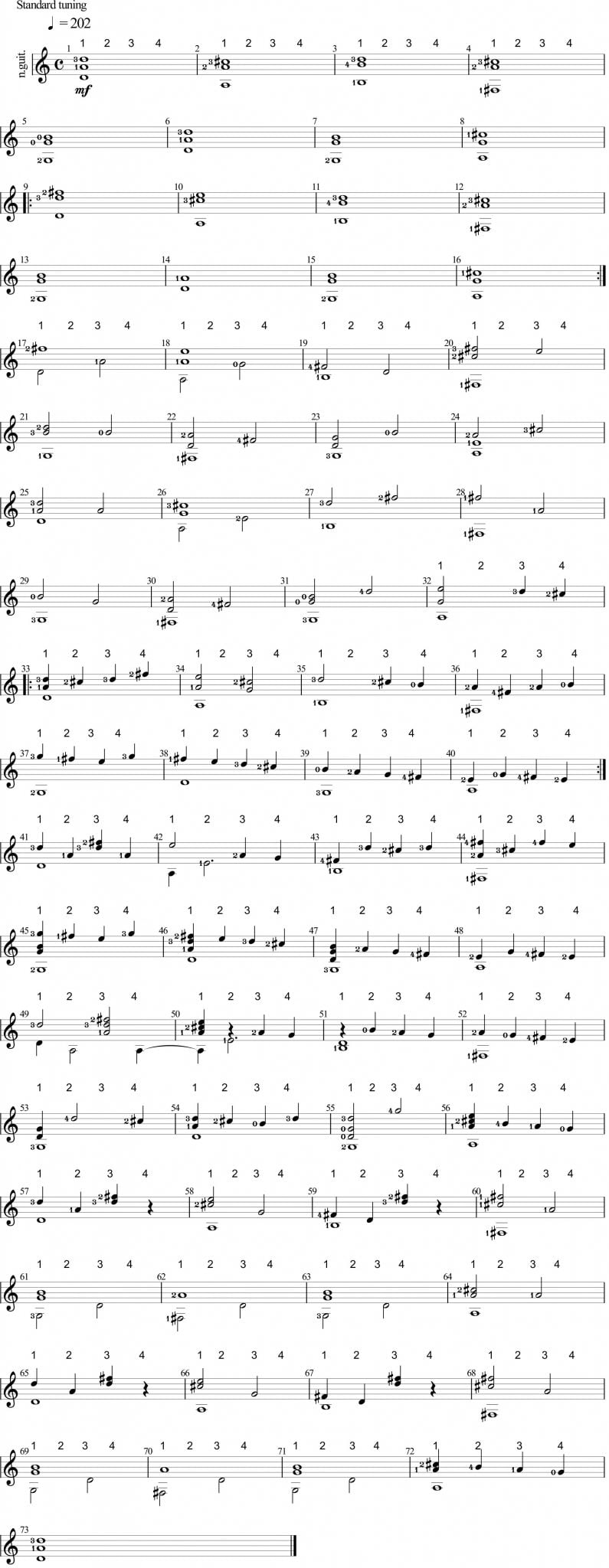 SRP1 Songs In First Position - Canon In D - Levels For Guitar