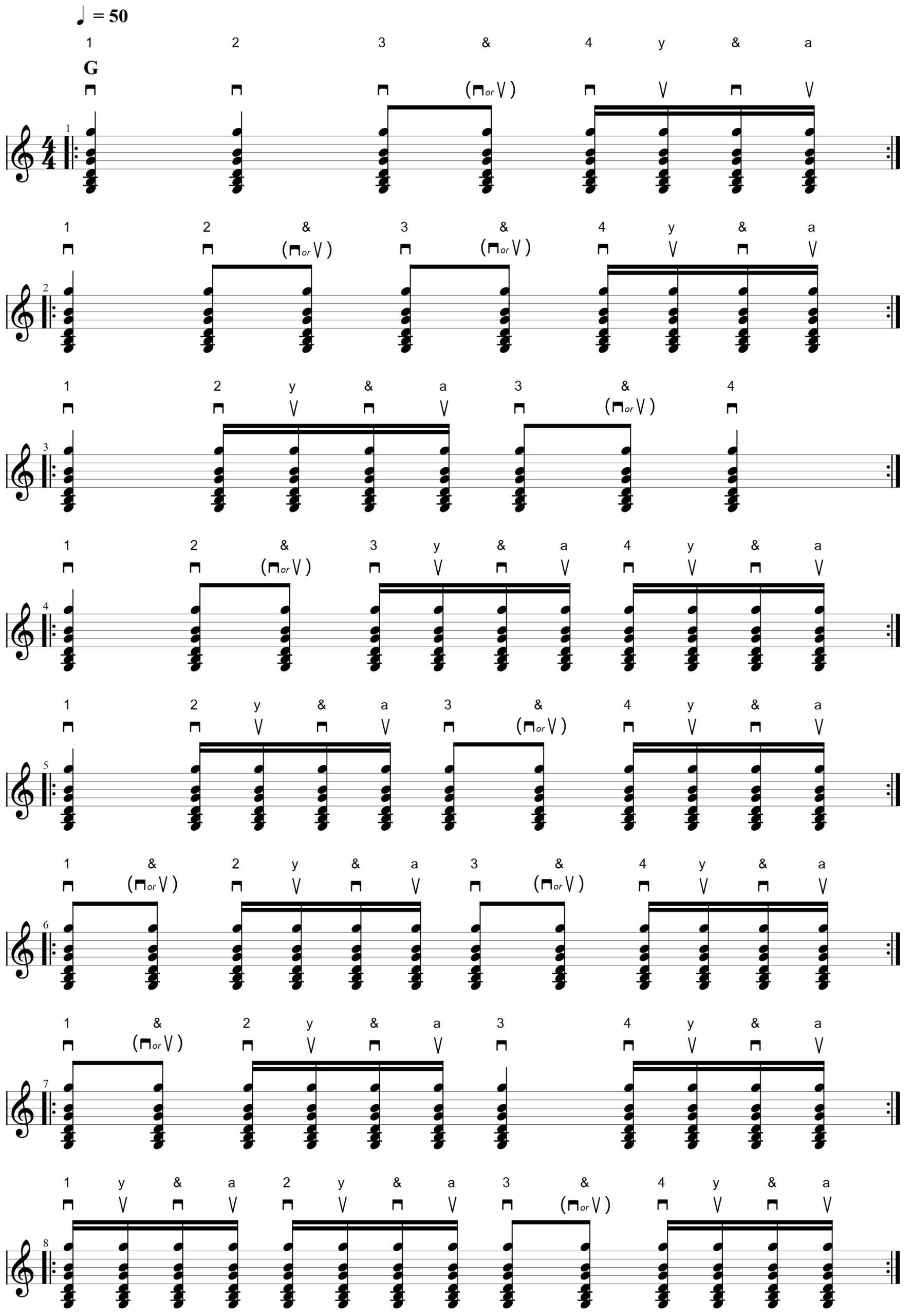Level 066 – Strumming Patterns With Quarter, Eighth, Sixteenth Notes ...